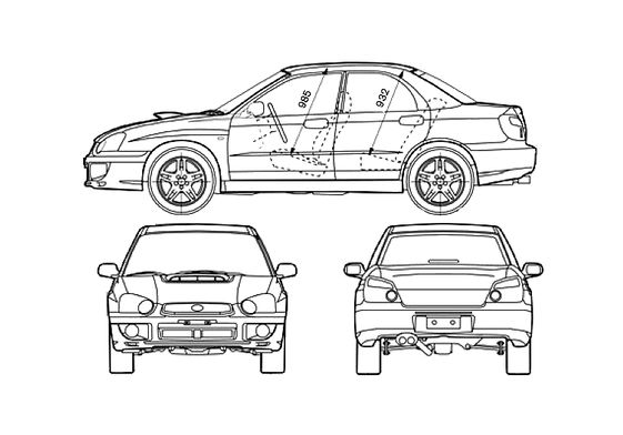 Download Drawing Subaru Impreza Wrx Sti Sedan 2005 In Ai Pdf Png Svg Formats